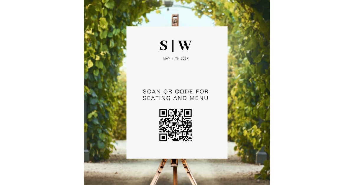 QR Code Seating Chart | Wedding Table Assignments Foam Board | Zazzle