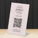QR Code Sign-In | Pink Visitor Employee Reception Pedestal Sign | Zazzle