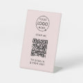 QR Code Sign-In | Pink Visitor Employee Reception Pedestal Sign | Zazzle