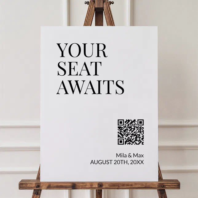 Qr Code Sign Seating Chart For Wedding | Zazzle