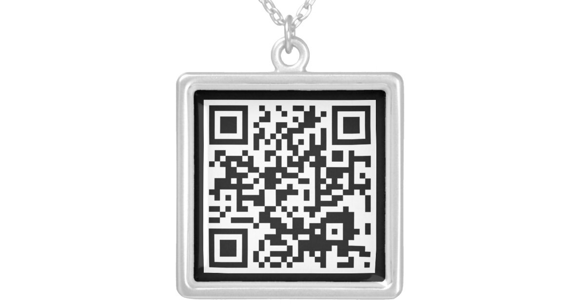 QR code Silver Plated Necklace | Zazzle