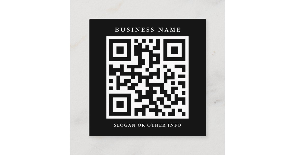 QR Code Simple Black Square Business Card | Zazzle