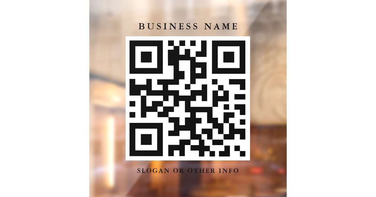 QR Code Simple Business Window Cling | Zazzle