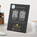 QR code small business review GOOGLE and YELP Pedestal Sign | Zazzle