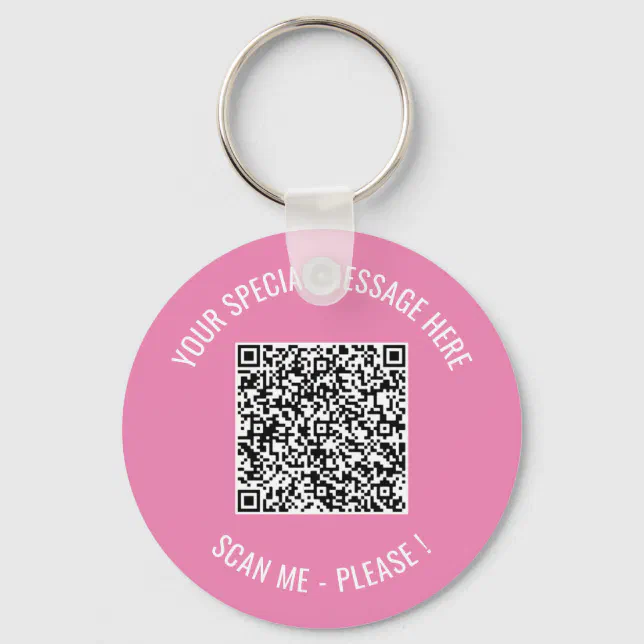 QR Code Special Message Surprise Gift Keychain | Zazzle