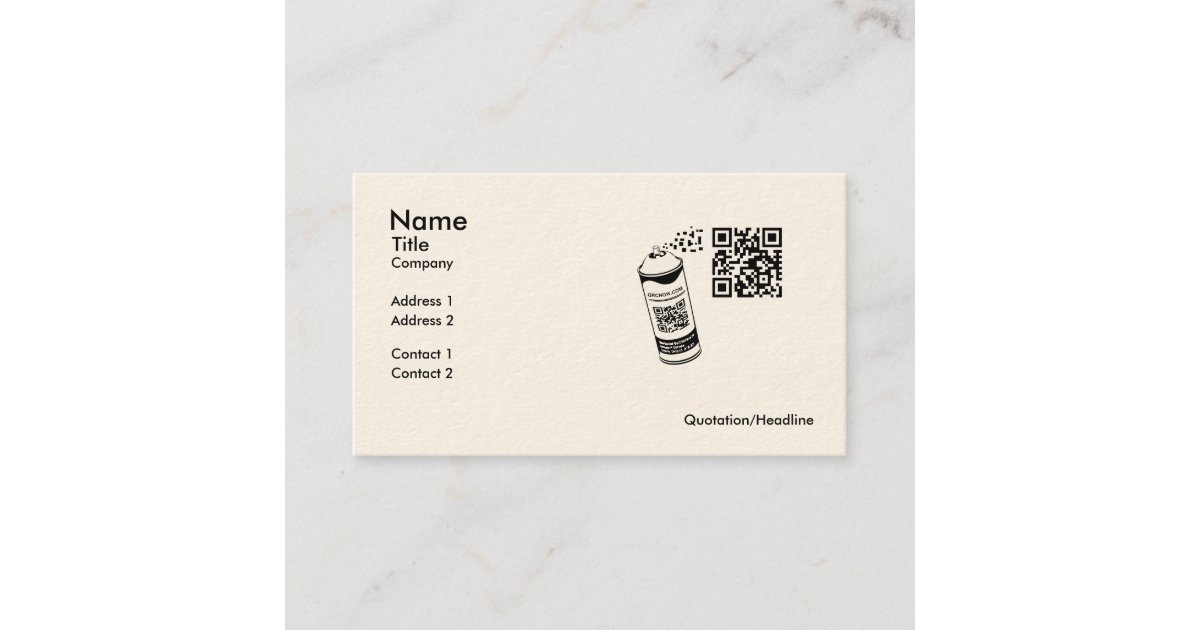 QR Code Spray Paint Business Card Template | Zazzle
