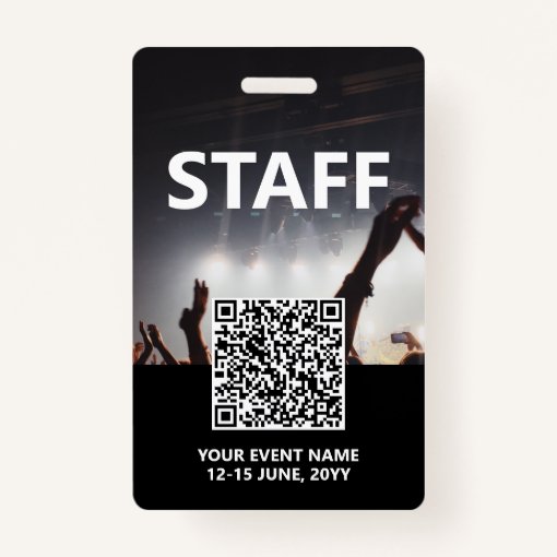 Qr Code Staff Badge Custom Event Access Pass | Zazzle