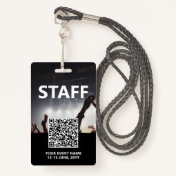 Qr Code Staff Badge Custom Event Access Pass | Zazzle