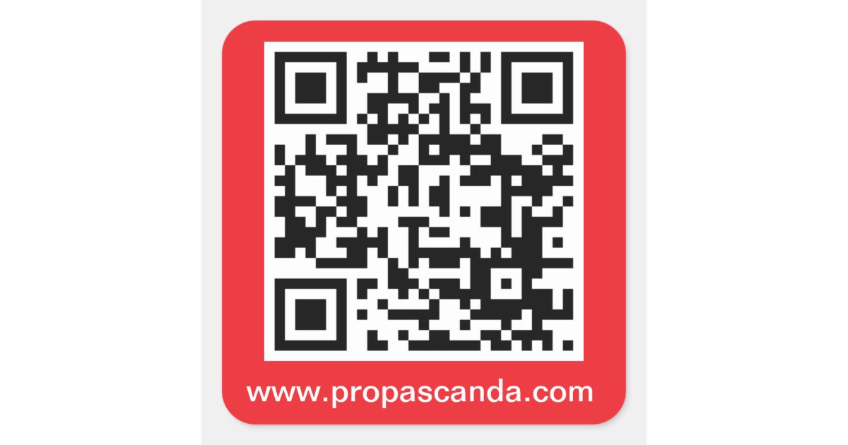QR Code Sticker (Red Background) | Zazzle