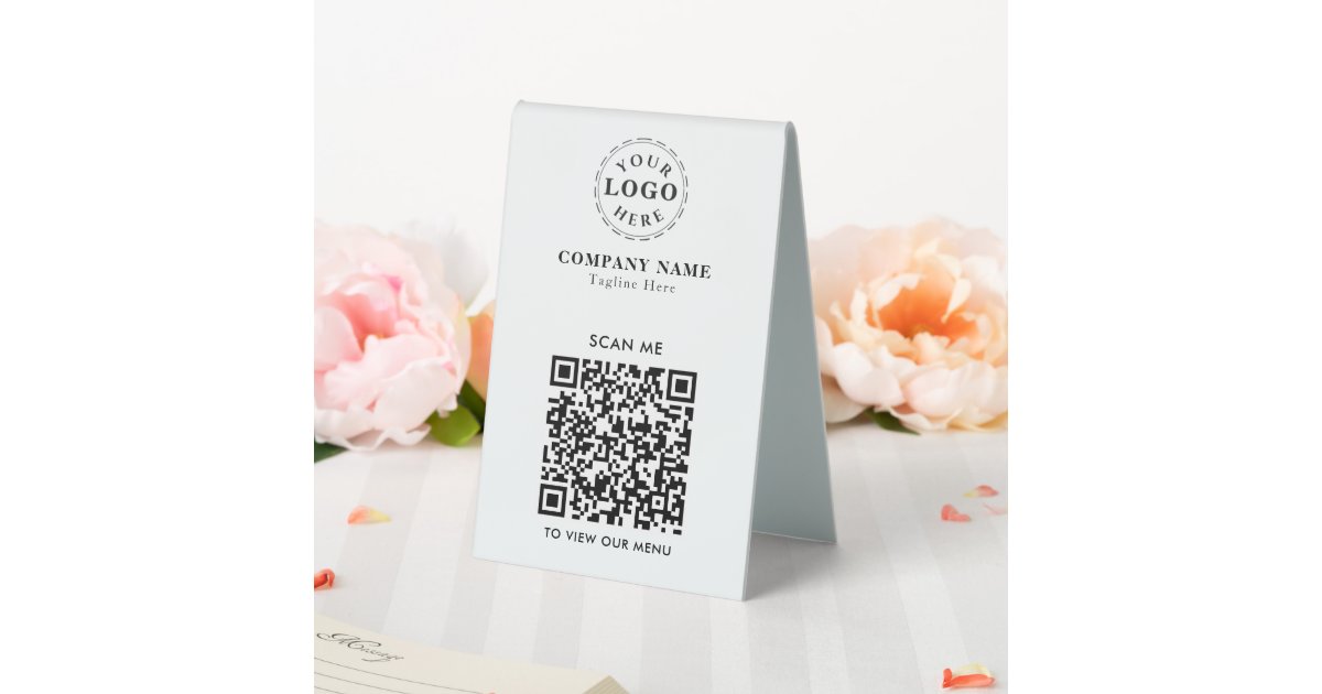 QR Code Table Tent Sign – Modern Checkout Menu | Zazzle