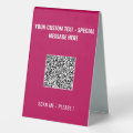 QR Code Table Tent Sign Template with Custom Text | Zazzle