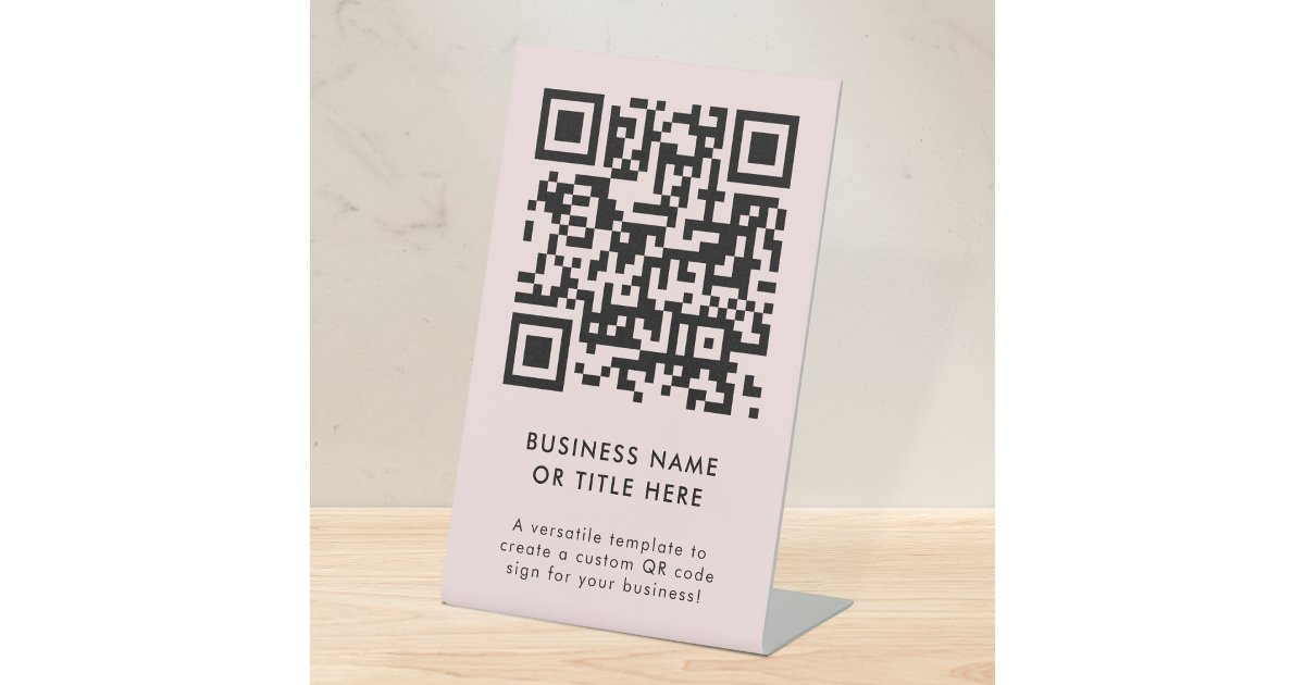 QR Code Tabletop Sign | Business Pedestal DIY Sign | Zazzle