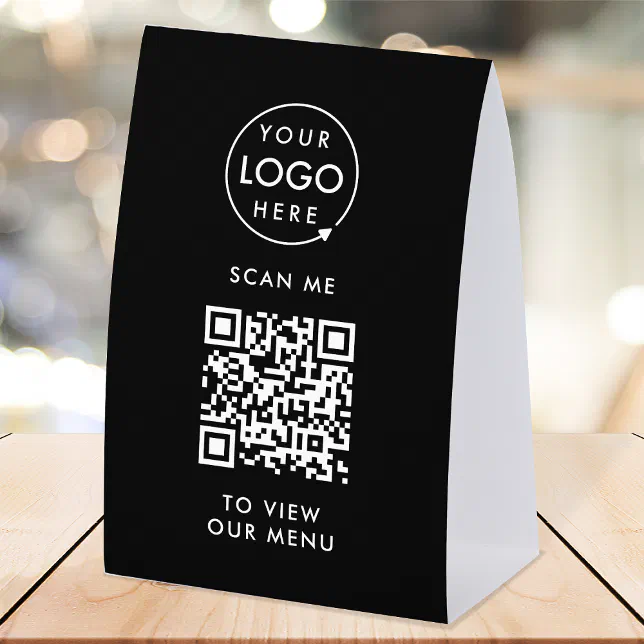 QR Code Tabletop Sign | Digital Menu Table Tent | Zazzle
