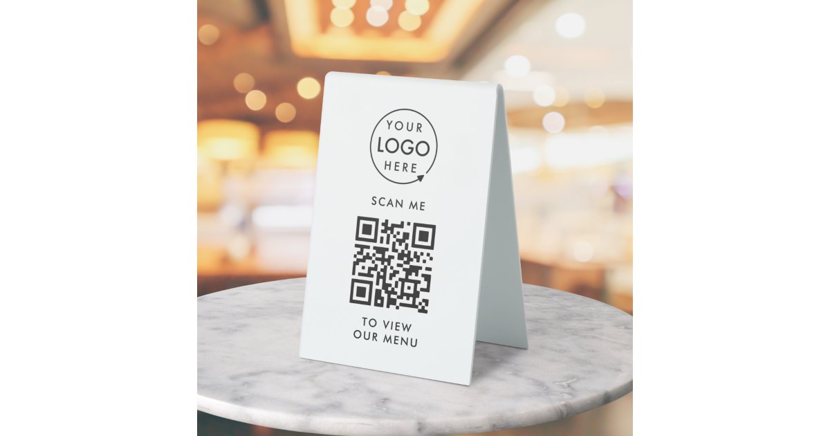 QR Code Tabletop Sign | Digital Menu Table Tent | Zazzle