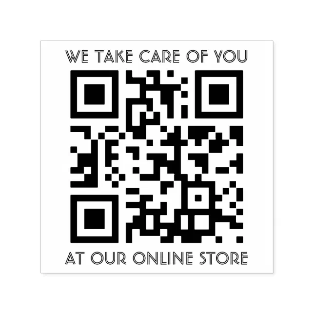 QR Code Template With Any Text Self-inking Stamp | Zazzle