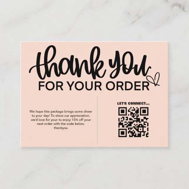 QR Code Thank For Your Purchase Package Insert | Zazzle