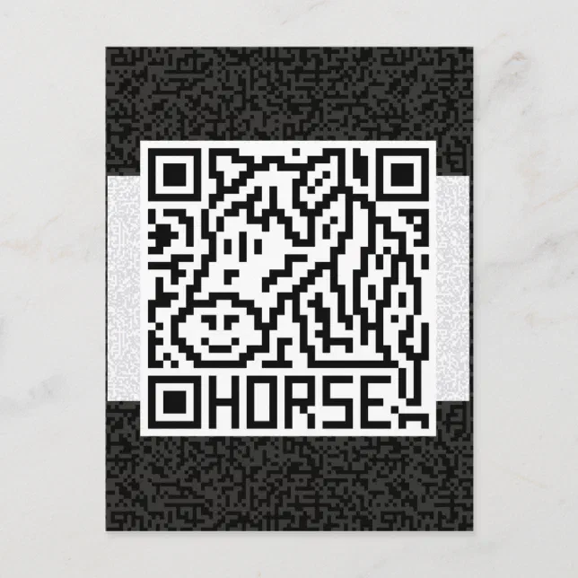 QR Code the Horse Postcard | Zazzle