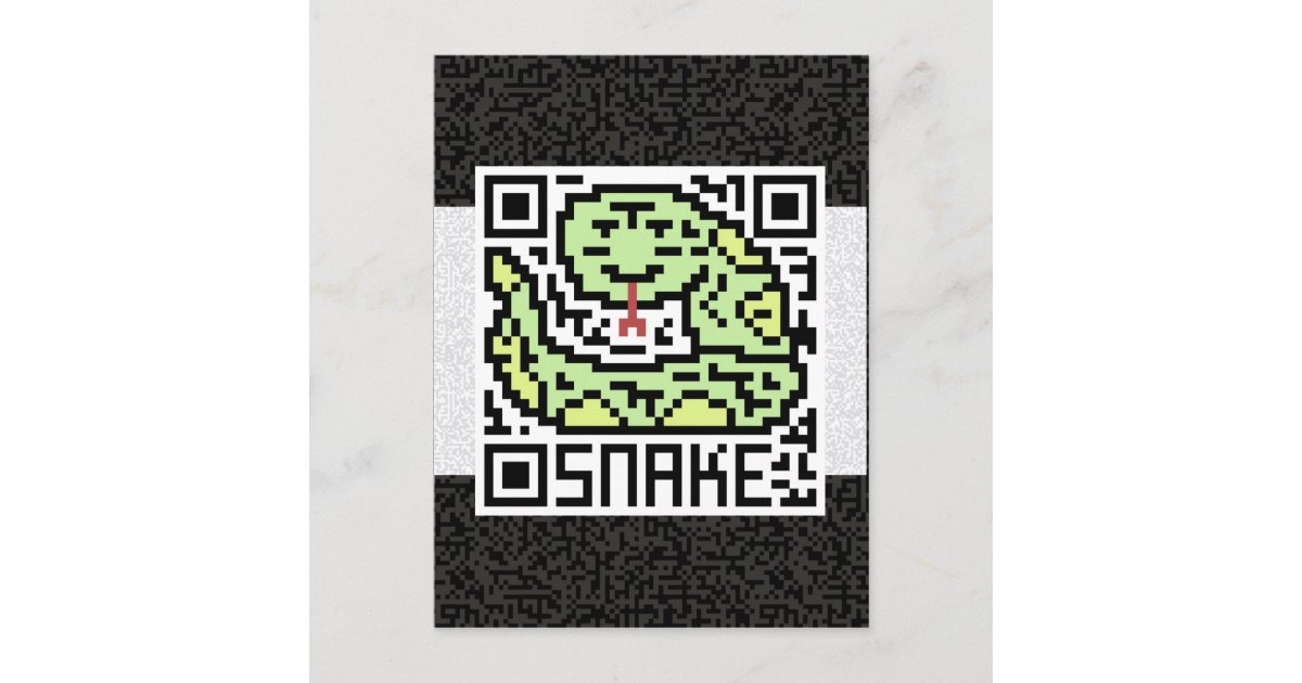 QR Code the Snake Postcard | Zazzle
