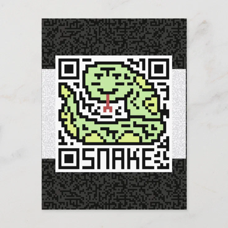 QR Code the Snake Postcard | Zazzle