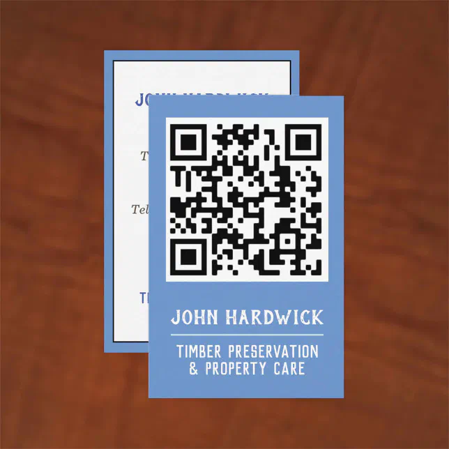 QR Code Timber Preservation & Property Care Business Card | Zazzle