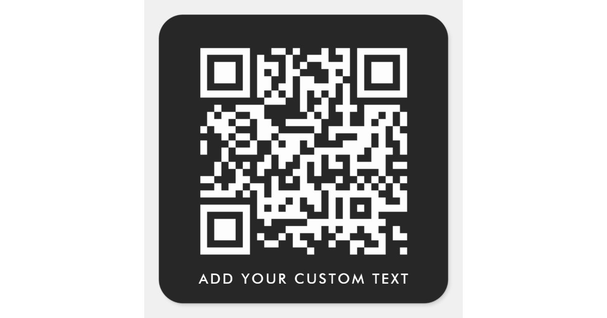 QR Code Upload | Black Minimalist Simple Scan Me Square Sticker | Zazzle