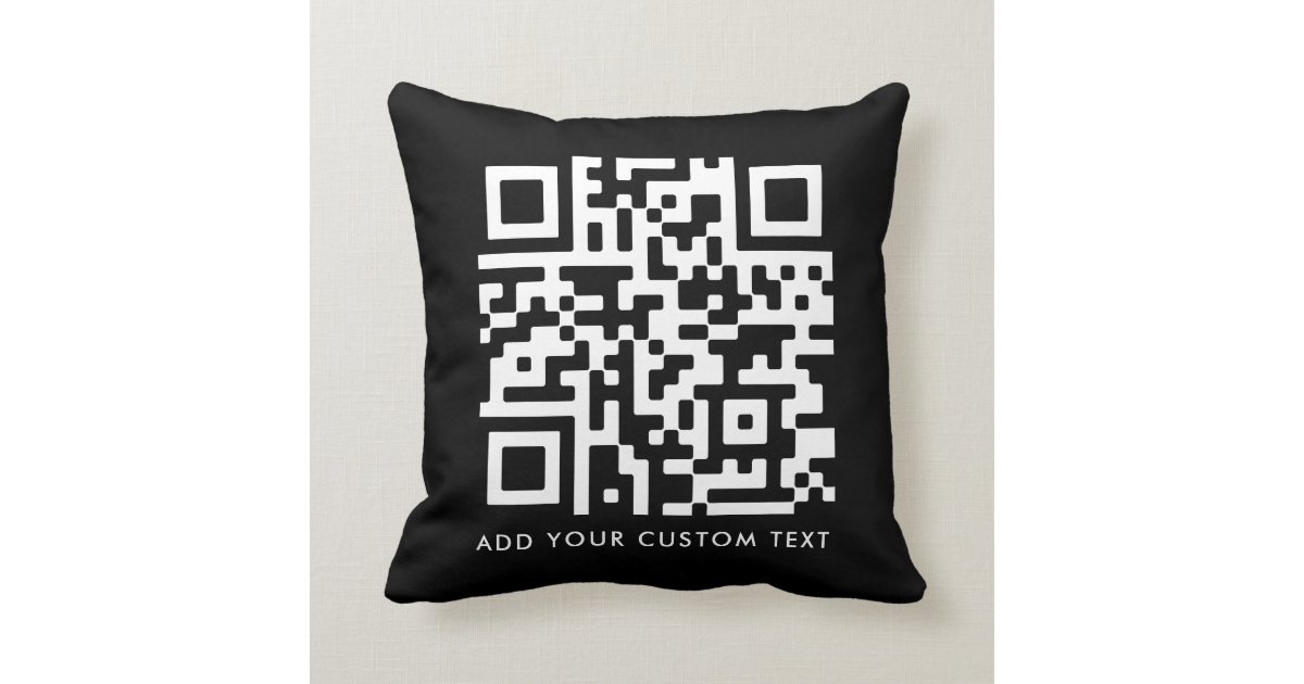 QR Code Upload | Black Minimalist Simple Scan Me Throw Pillow | Zazzle.com