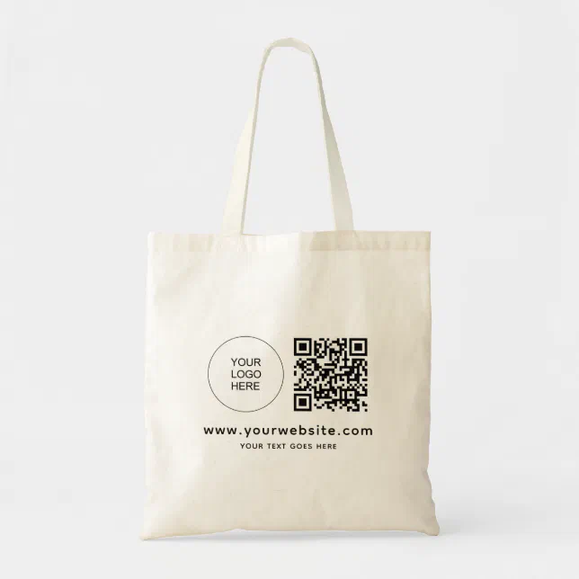 QR Code Upload Logo Here Promotional Budget Tote Bag | Zazzle