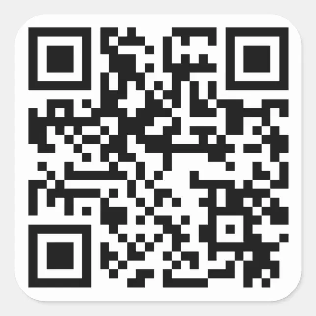 QR-code URL sticker 2.5 x 2.5 inches | Zazzle