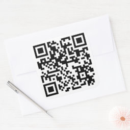 QR-code URL sticker 2.5 x 2.5 inches | Zazzle