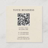 QR Code Vintage Flower Square Business Card | Zazzle