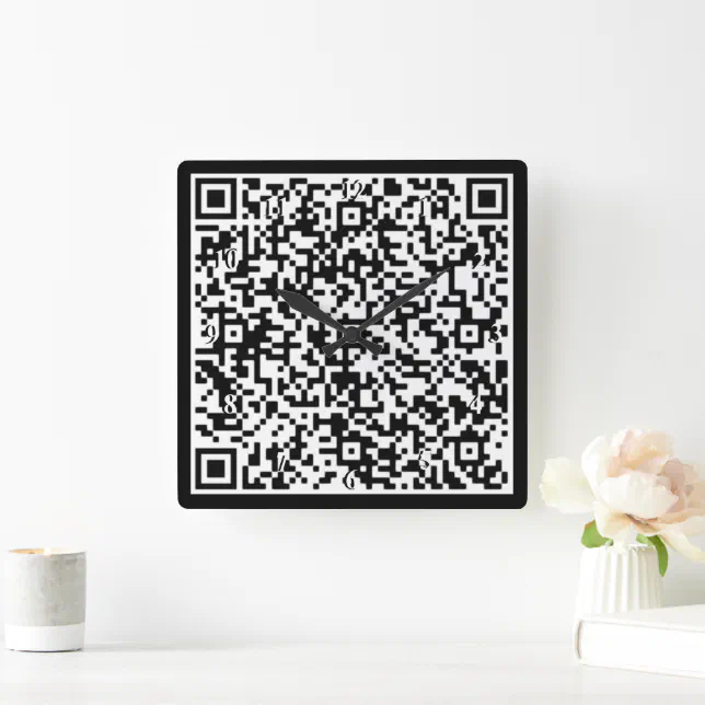 QR Code Wall Clock Personalized Your Own Design | Zazzle