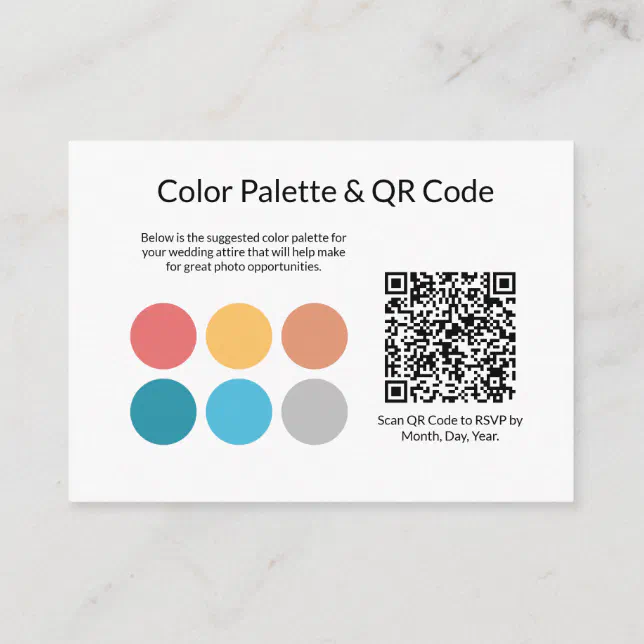 QR Code Wedding Blue Enclosure Card | Zazzle