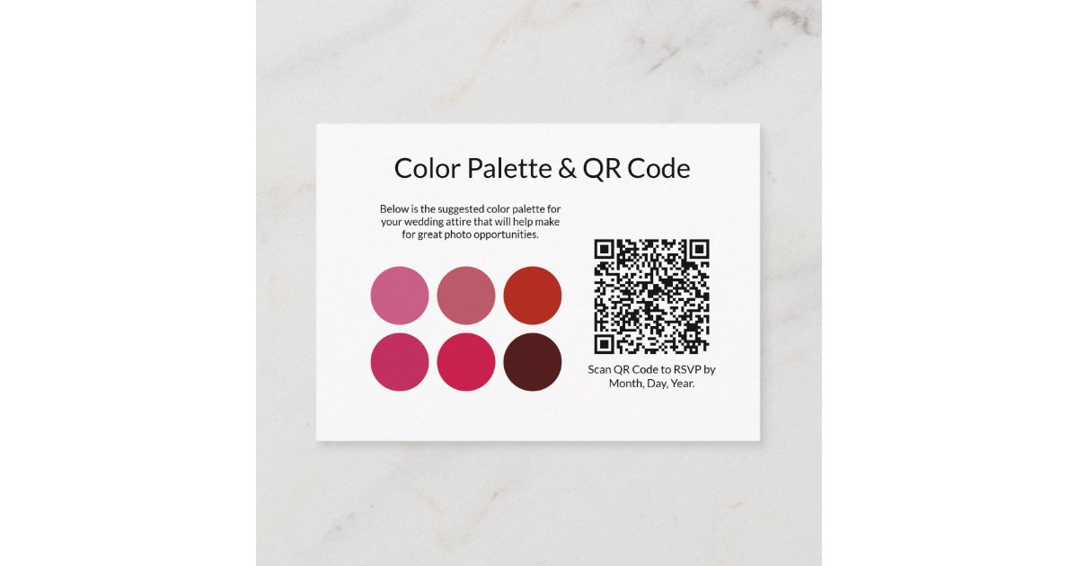 QR Code Wedding Rose Red Enclosure Card | Zazzle