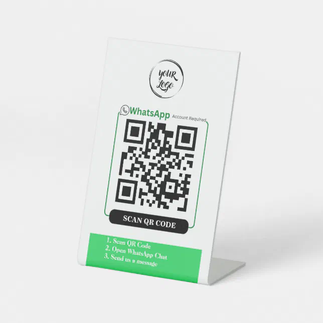 QR Code WhatsApp Business Pedestal Sign | Zazzle