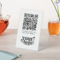 QR Code White Menu Logo Contactless Modern Cafe Pedestal Sign | Zazzle