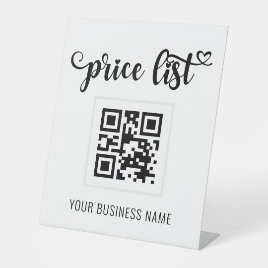 QR Code White Modern Business Pedestal Sign | Zazzle.com