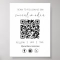 QR Code White Scan To Follow Us on Social Network Poster | Zazzle