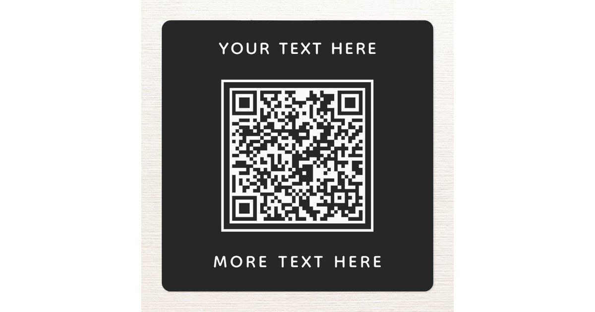 QR Code With Text Black Business Labels | Zazzle