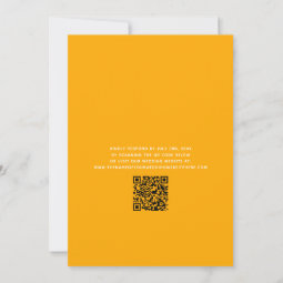 QR Code Yellow Typography Wedding Invitation | Zazzle