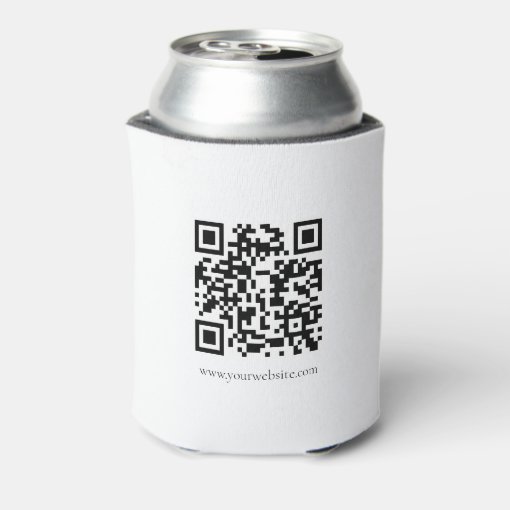 QR Code Your Business Logo Promotional Can Cooler | Zazzle