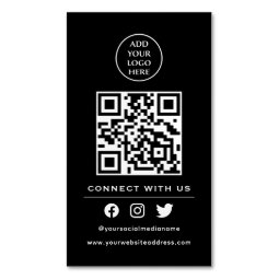 QR Code Your Logo Follow Scan To Connect With Us Business Card Magnet ...