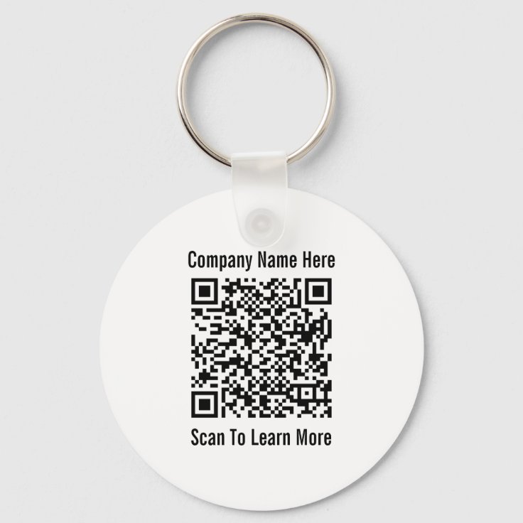QR Code Your Logo Here 2-Sided Business Template Keychain | Zazzle