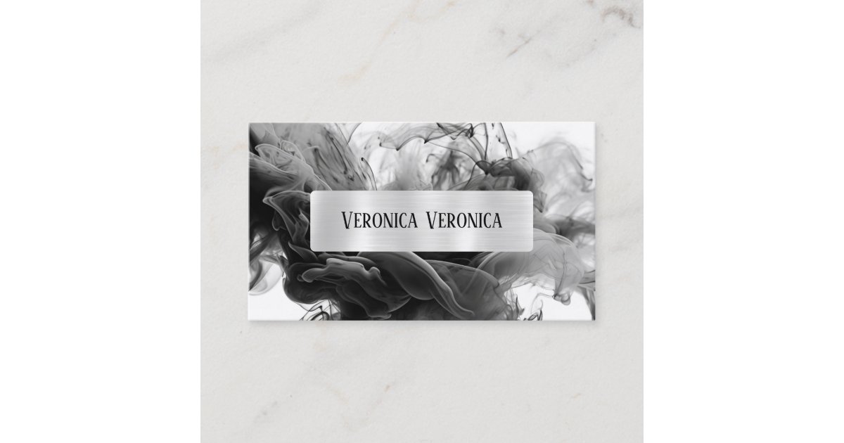 QR Code Your Logo Smokey Gothic Social Media Business Card | Zazzle