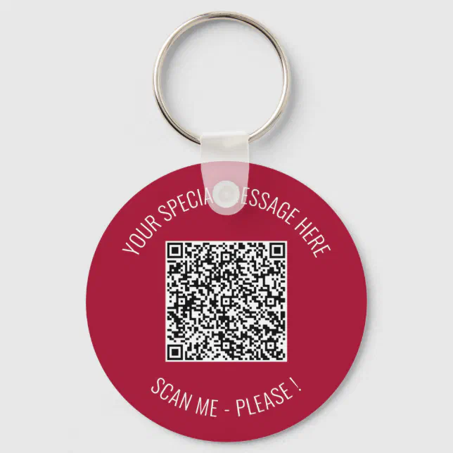 QR Code Your Special Message Surprise Keychain | Zazzle