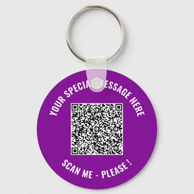 QR Code Your Special Text Surprise Gift Keychain | Zazzle