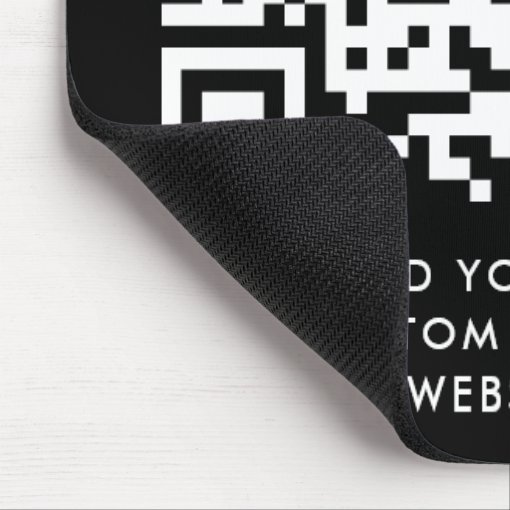 QR Code | Your Text Black Modern Minimalist Mouse Pad | Zazzle