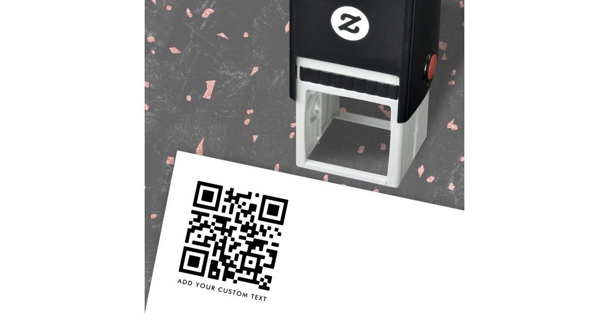 QR Code | Your Text Modern Minimalist Clean Simple Self-inking Stamp ...