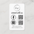 QR Connect With Us Business Logo Social Media Business Card | Zazzle