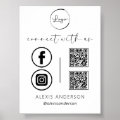 QR Connect With Us Business Logo Social Media Poster | Zazzle