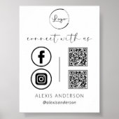 QR Connect With Us Business Logo Social Media Poster | Zazzle